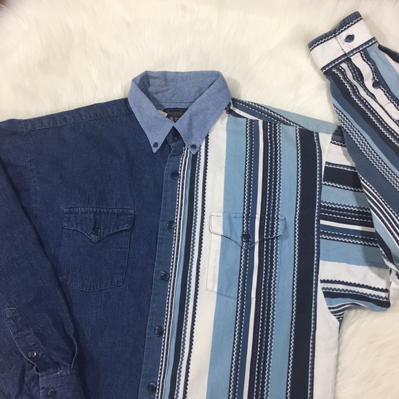 Vintage | Shirts | Vintage Two Tone Mens Button Down | Poshmark